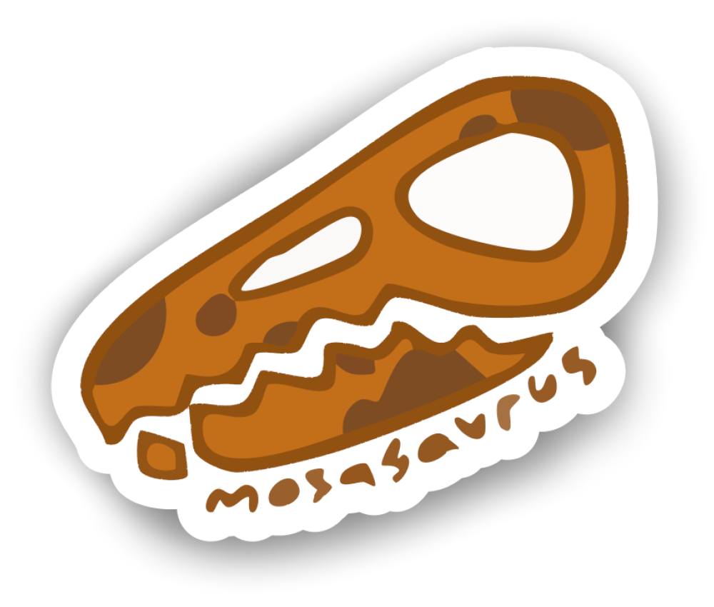 The Mosasaurus Skull Sticker (2.8"x2.2") – My Store